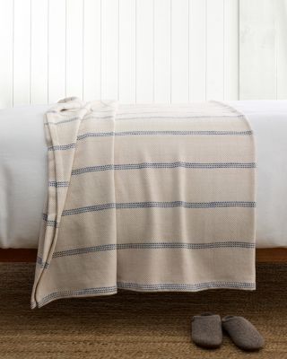 Classic Stripe Organic-Cotton Woven Blanket or Throw | Garnet Hill