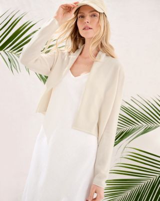 Cashmere Cropped Boxy Cardigan | Garnet Hill