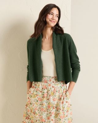 Cashmere Cropped Boxy Cardigan | Garnet Hill