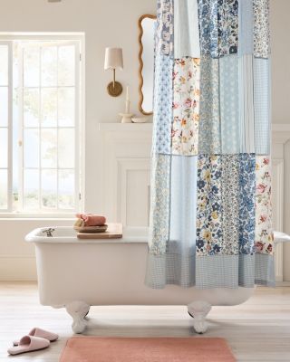 Upcycled Patchwork Shower Curtain | Garnet Hill