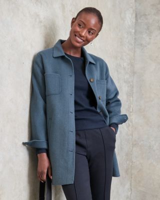 Long Wool-Blend Shacket | Garnet Hill