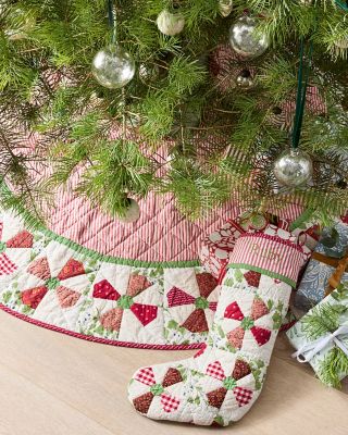 Peppermint Patchwork Tree Skirt | Garnet Hill