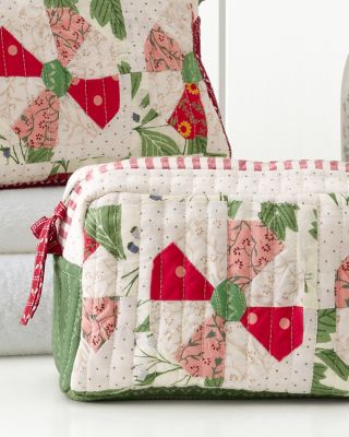 Peppermint Patchwork Quilted Cosmetic Bags - Set of 2 | Garnet Hill