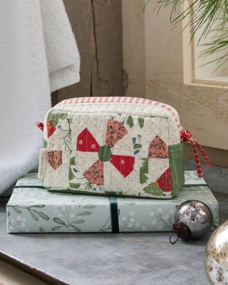 Peppermint Patchwork Quilted Cosmetic Bags - Set of 2 | Garnet Hill