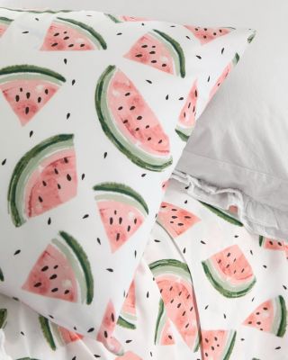 Watermelon Organic-Cotton Percale Sheet Set | Garnet Hill