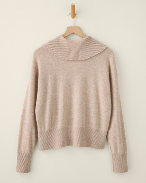 Aster Cashmere Split-Neck Sweater | Garnet Hill Aster Cashmere Split-Neck Sweater | Garnet Hill