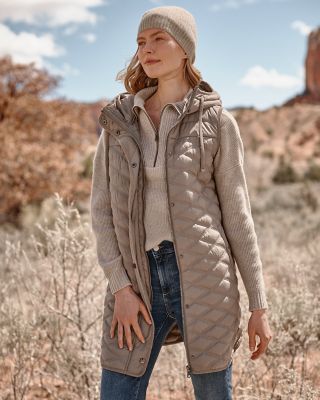 Bernardo Hooded Quilted Vest | Garnet Hill