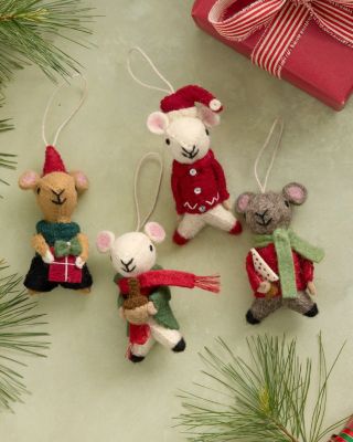 Felted Ornaments - Set of 4 | Garnet Hill