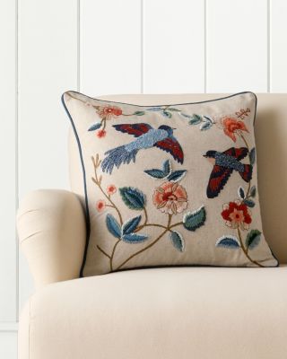 Birds Embroidered Pillow Cover | Garnet Hill