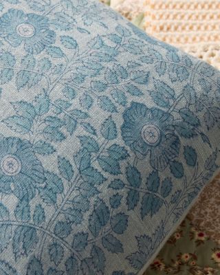 Greta Floral Hand-Block-Printed Pillow Cover | Garnet Hill
