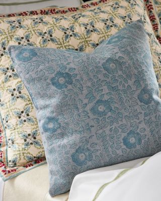 Greta Floral Hand-Block-Printed Pillow Cover | Garnet Hill