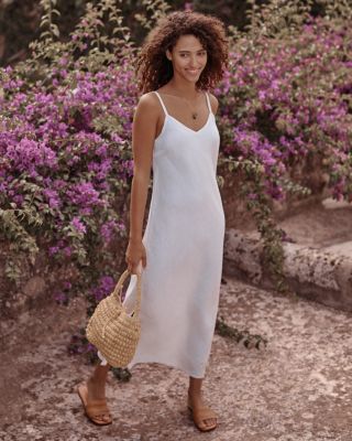 Adele Linen Slip Dress | Garnet Hill
