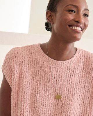 EILEEN FISHER Organic-Cotton Fluff Crewneck Sweater Vest | Garnet Hill