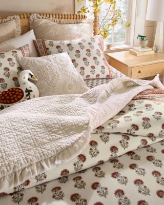 Cleo Relaxed Organic-Cotton Sateen Duvet Cover | Garnet Hill