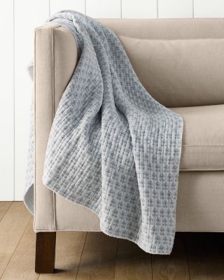 Ripple Printed Organic-Cotton Throw | Garnet Hill