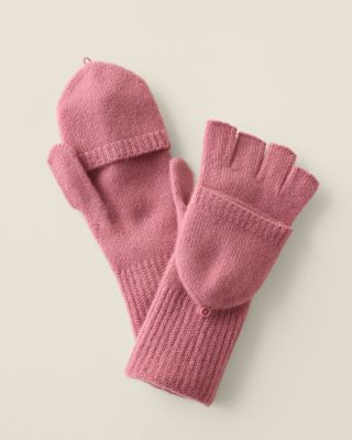 Cashmere Ribbed Convertible Mittens | Garnet Hill