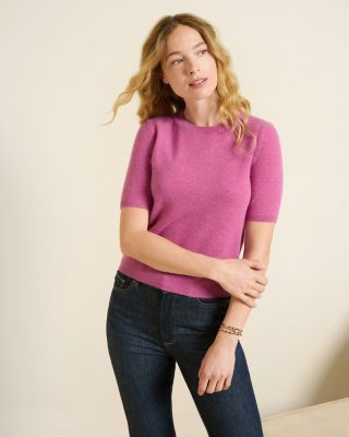 Joy Cashmere Elbow-Sleeve Sweater | Garnet Hill