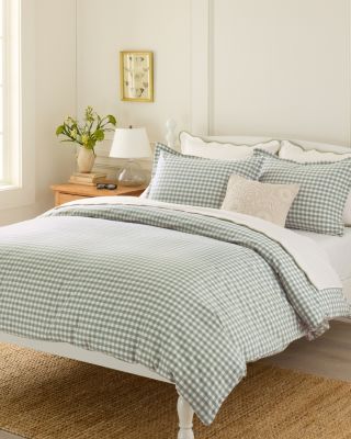 Cozy Gingham Organic-Cotton Flannel Duvet Cover | Garnet Hill
