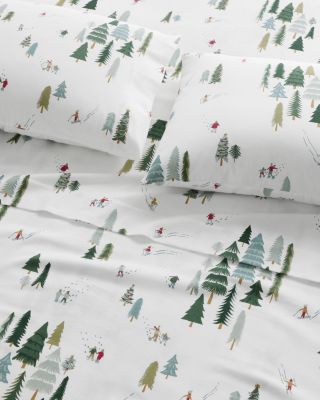 Snow Day Organic-Cotton Flannel Sheet Set | Garnet Hill