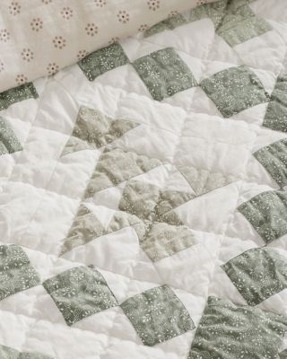 Spruce Tree Organic-Cotton Patchwork Quilt | Garnet Hill