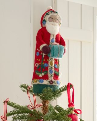 Felted Santa Mantel or Tree Topper | Garnet Hill