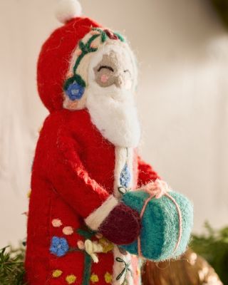 Felted Santa Mantel or Tree Topper | Garnet Hill