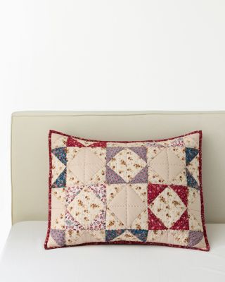 Rosemary Organic-Cotton Patchwork Sham | Garnet Hill