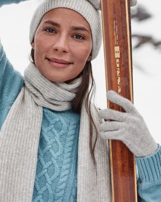 Cashmere Ribbed-Cuff Gloves | Garnet Hill