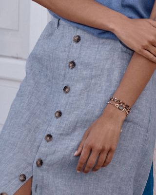 Camden Linen Midi Skirt | Garnet Hill