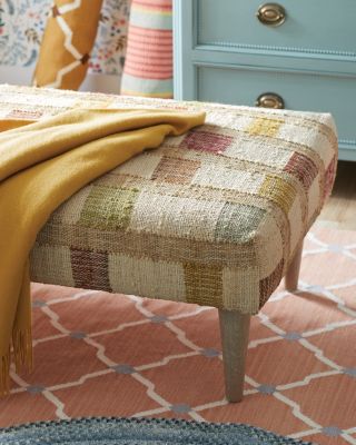 Dash & Albert Upholstered Rug Bench | Garnet Hill