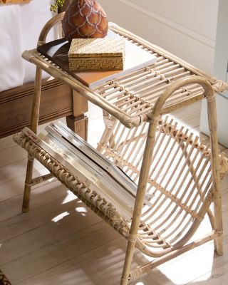 Handwoven Bamboo Cane Accent Table | Garnet Hill
