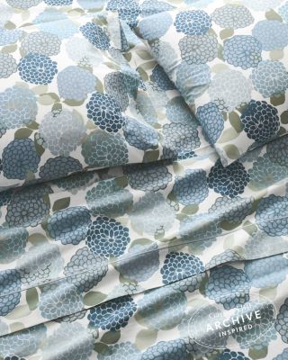 Zinnia Classic Satin-Stitch Organic-Cotton Percale Sheet Set | Garnet Hill