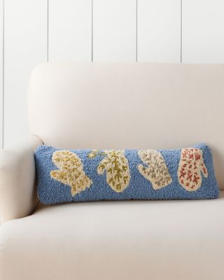 Snow Mittens Hooked Wool Pillow | Garnet Hill