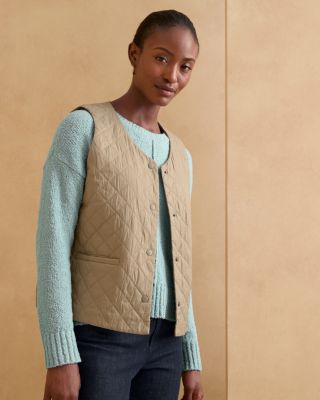 EILEEN FISHER V-Neck Quilted Vest | Garnet Hill