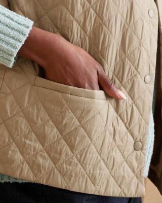 EILEEN FISHER V-Neck Quilted Vest | Garnet Hill