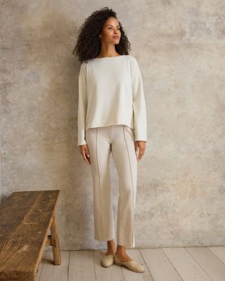 EILEEN FISHER Stretch-Ponte Ankle Kick Flare Pants | Garnet Hill
