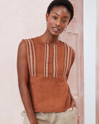 Magnolia Linen Top | Garnet Hill