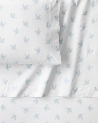 Holiday Mini-Print Organic-Cotton Percale Sheet Set | Garnet Hill