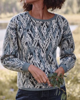 Ikat Cashmere Sweatshirt | Garnet Hill